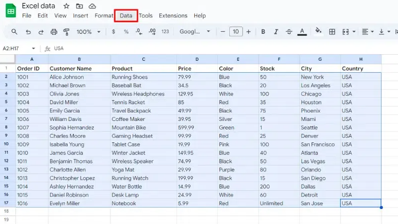 How to Sort Data in Excel
