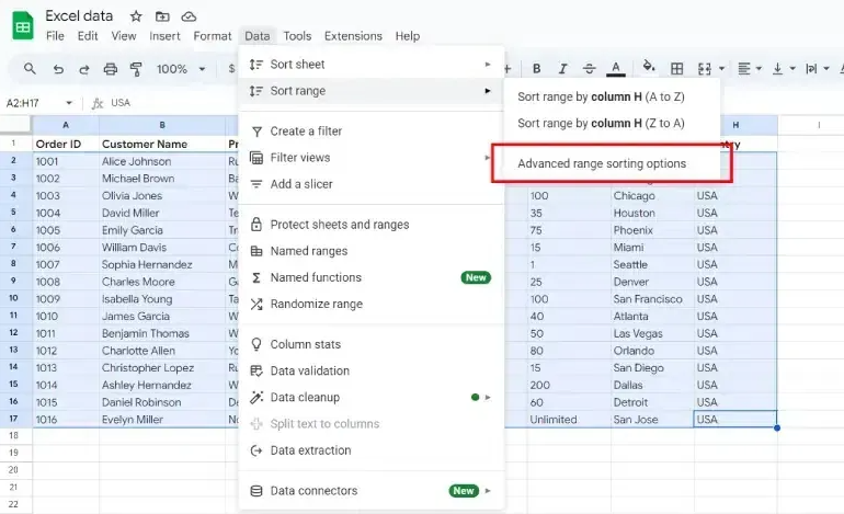 How to Sort Data in Excel